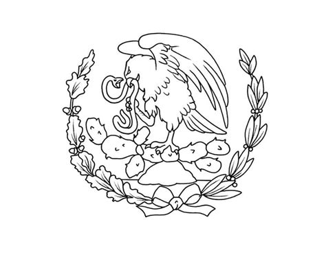 Escudo De México Imprimible Para Colorear Imprimir E Dibujar Coloringlib