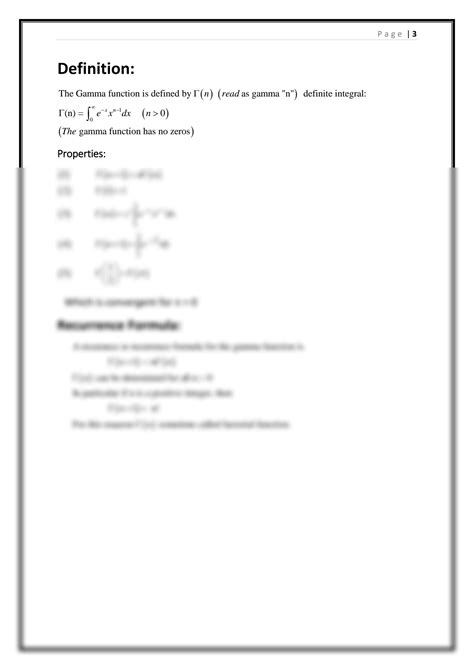 SOLUTION Full Gamma Function With Properties And Solved Examples And Questions Studypool