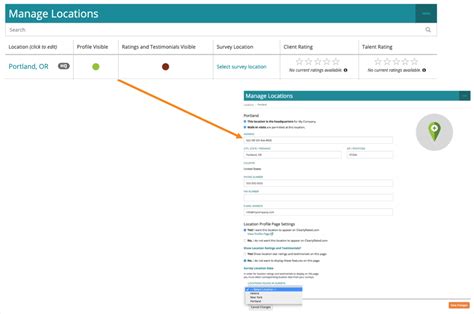 Manage Locations Survey Clearlyrated