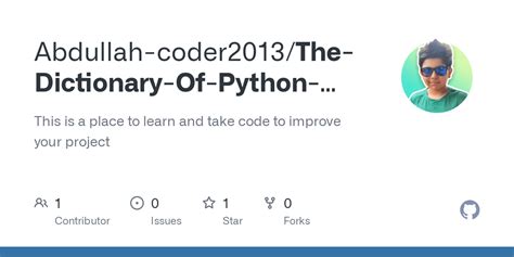Github Abdullah Coder2013the Dictionary Of Python Experiments This Is A Place To Learn And