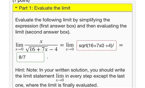 Solved Evaluate The Following Limit By Simplifying The
