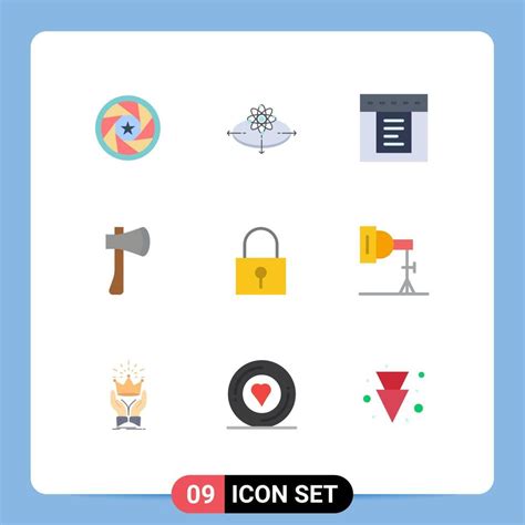 9 Creative Icons Modern Signs And Symbols Of Building Axe Innovation Ax Tool Web Editable Vector