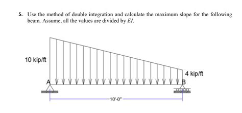 Solved Use The Method Of Double Integration And Calculate