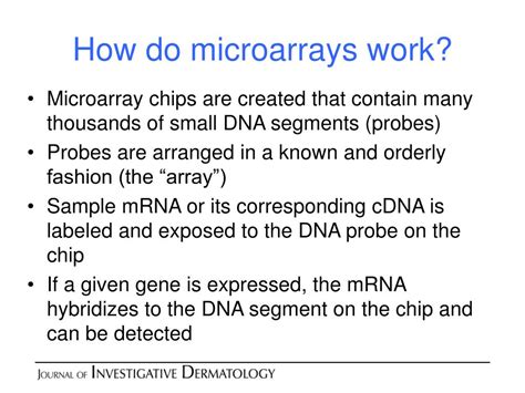Ppt Microarray Technique Analysis And Applications In Dermatology Powerpoint Presentation