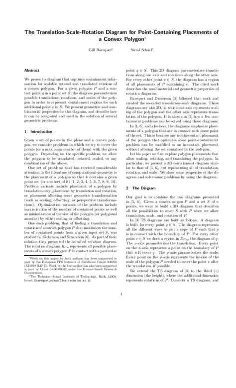 Pdf The Translation Scale Rotation Diagram For Point Containing