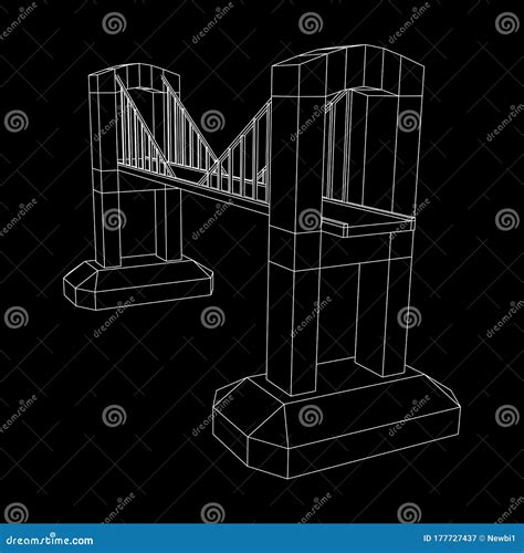 Bridge Connection Structure Wireframe Stock Vector Illustration Of Journey Network 177727437