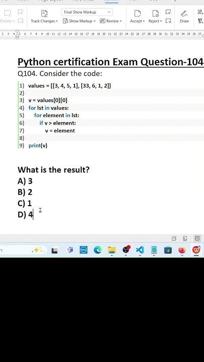 Python Certification Exam Question 104shortsfeed Shortvideo Coding Python Shortsvideo