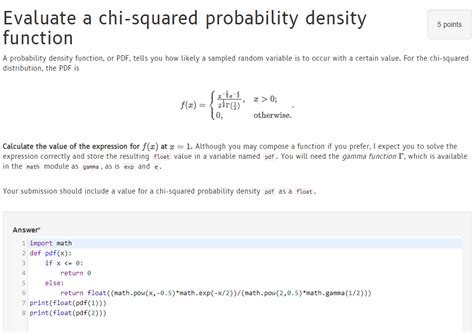 Solved Evaluate A Chi Squared Probability Density Function A