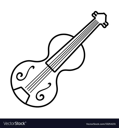 Fiddle String Instrument Line Style Icon Vector Image