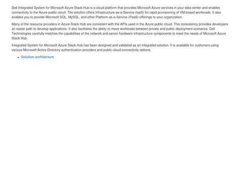 Solution Overview Administration Guide—dell Integrated System For Microsoft Azure Stack Hub