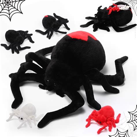 Hydren 5 Pcs Spider Plush Set 14 Inch Redback Spider Stuffed Animal