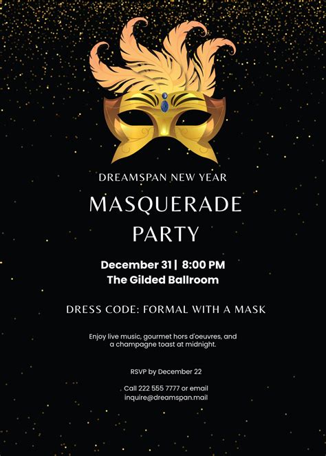 Free 2025 New Year Party Invitation Card Template Edit Online