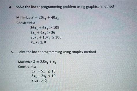 Solved 4 Solve The Linear Programming Problem Using
