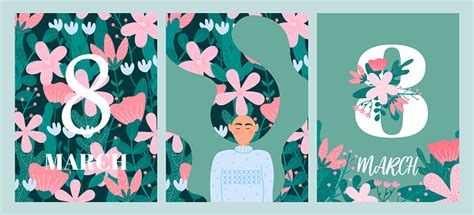 세계 여성의 날 카드 포스터 전단지 및 기타 사용자를위한 벡터 템플릿 International Womens Day에 대한 스톡