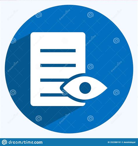 Icon View Document Suitable For User Interface Symbol Long Shadow Style Simple Design