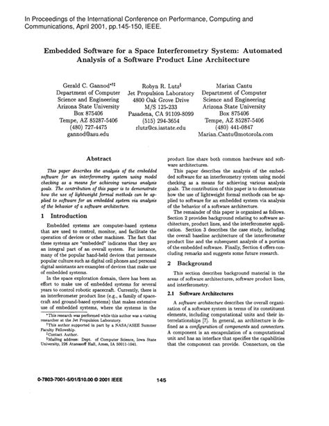 Pdf Embedded Software For A Space Interferometry System Automated Analysis Of A Software