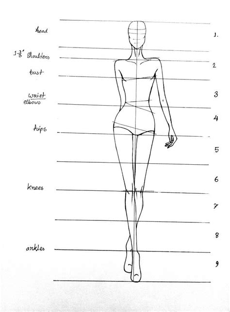9 head fashion croquis drawing croquis fashion figure sketch