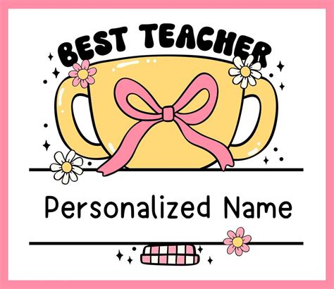 Teacher Appreciation Groovy Retro Pencil School Frame Monogram Name