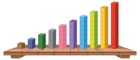 A Clipart Image Of A Colorful Bar Graph On A Wooden Platform 5954211