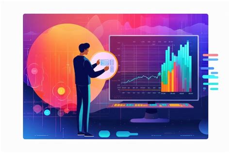 Premium Ai Image A Man Is Standing In Front Of A Computer Screen