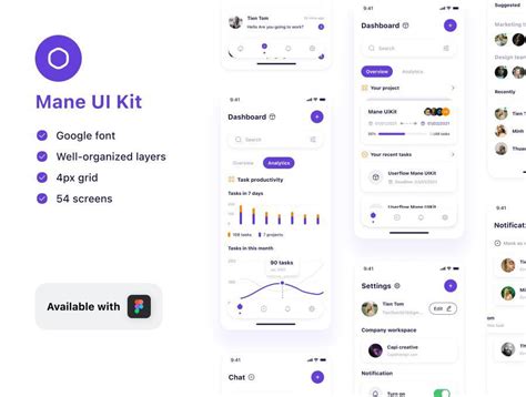 项目任务管理app Ui Kit界面设计模板—mane 25学堂
