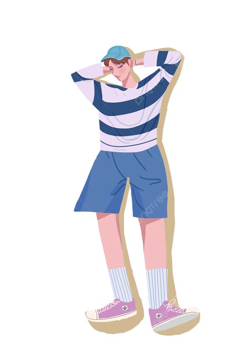 여름 상쾌한 남성복 캐릭터 포스터 문학 팬 멋진 푸른 Png 일러스트 및 Psd 이미지 무료 다운로드 Pngtree