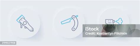 세트 라인 미용사 권총 스프레이 병 직선 면도기 및 전기 이발기 아이콘 벡터 개인 장식품에 대한 스톡 벡터 아트 및 기타 이미지 개인 장식품 곧은 깨끗한 Istock