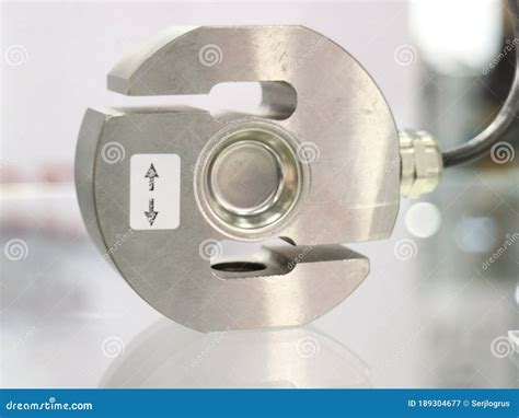 Transducer Sensor Measuring Pressure Part Of A Laboratory Compression Test Equipment Royalty