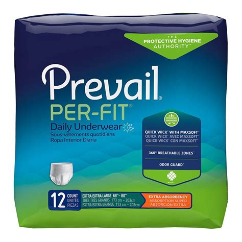 First Quality Prevail Perfit Protective Underwear Xxl 68 80 Inch Case