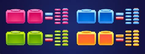 얼음 질감과 눈이 있는 게임 스트리밍 오버레이 패널 및 버튼 웹캠 비디오 앱 디자인 템플릿입니다 쇼 게임 프로세스를 위한 겨울 스타일의 라이브 스트림 프레임의 벡터 만화