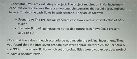 Solved Conceptual You Are Evaluating A Project The Chegg Com