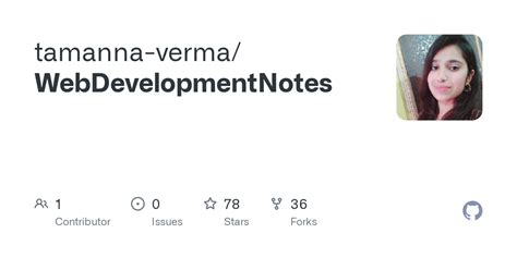 github tamanna verma webdevelopmentnotes
