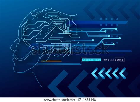 인간의 빅 데이터 시각화미래 인공지능 개념입니다사이버 스톡 벡터로열티 프리 1711653148