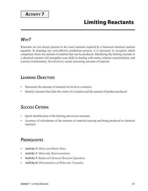 Limiting Reactants