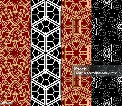 현대 기하학적 패턴의 집합입니다 벡터 일러스트 레이 션 패션 디자인 인테리어 벽지에 대 한 0명에 대한 스톡 벡터 아트 및 기타