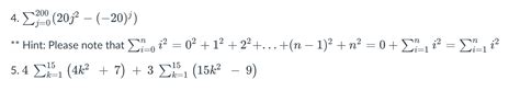 Solved Solve The Following Summation Problems Finally You