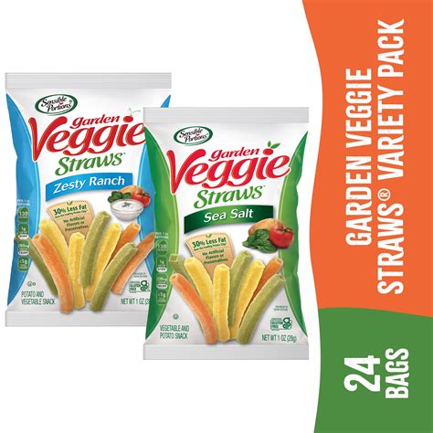 Sensible Portions Veggie Straws Variety Pack 24 Ct Ranch And Sea Salt