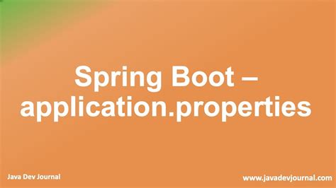 what is application properties file in spring boot youtube