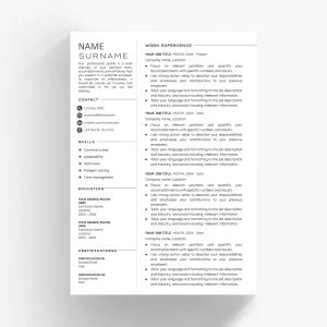 Modern Resume Template Google Docs A4 Format MS Word Compatible OkiDocs