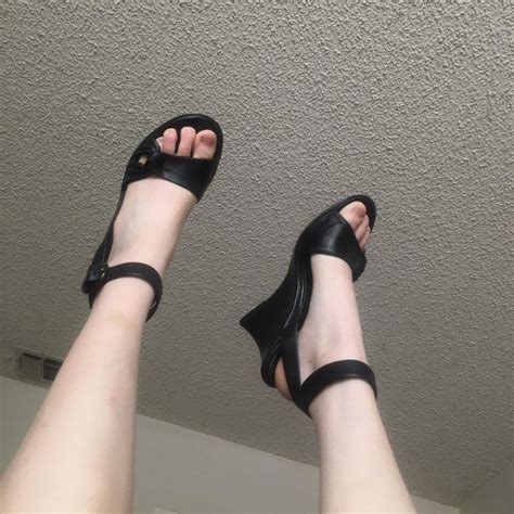 Black Chunky Platform Wedges Label Size Us Women Depop