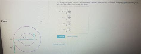Solved In A Binary Star System Two Stars Orbit About Their Chegg