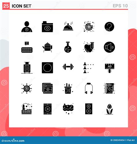Set Of 25 Modern Ui Icons Symbols Signs For Keyboard Ui Pallat Help Web Vector Illustration
