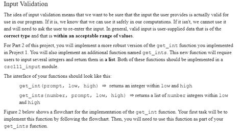 Solved Input Validation The Idea Of Input Valida Solutioninn