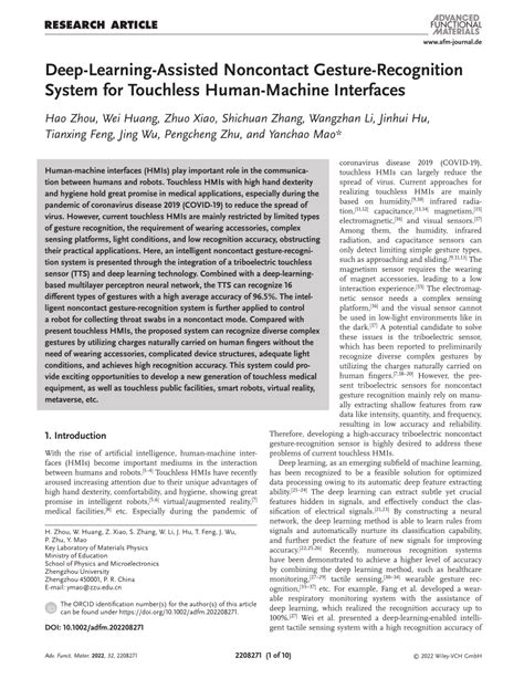 Deep‐learning‐assisted Noncontact Gesture‐recognition System For