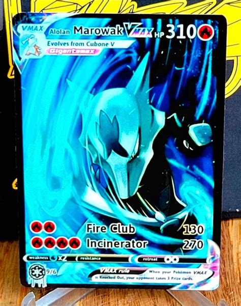 Marowak Vmax Pokémon Full Art Holo Custom Orica Card Anima Waifu Doujin Vinted