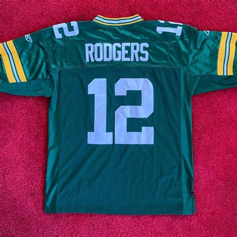 Aaron Rodgers Green Bay Packers Jersey By Reebok Depop