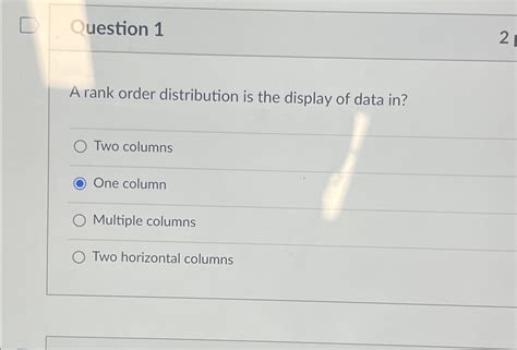 Solved Uestion 12a Rank Order Distribution Is The Display Of