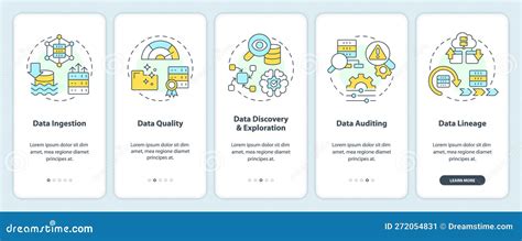 Data Lake Key Concepts Onboarding Mobile App Screen Stock Vector Illustration Of Website Idea