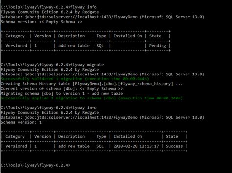 Deploying SQL Server Schema Changes Using Flyway Migration Scripts