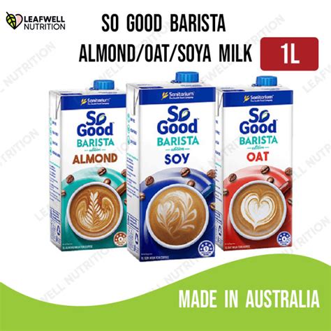 Sanitarium So Good Barista Almond Milk 1l Oat Milk Soya Milk Non